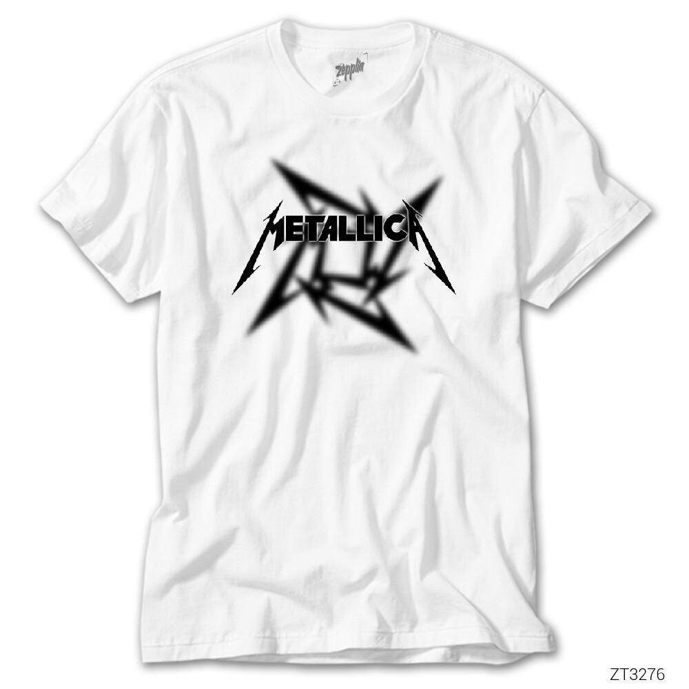 Metallica Blade Logo Beyaz Tişört | Zepplin Giyim – Zepplingiyim